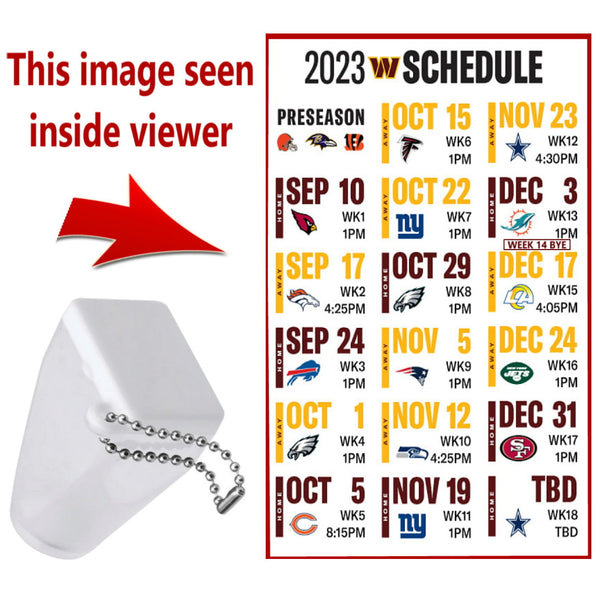 Washington Commanders 2023 Schedule Keychain Viewer – Final Score Products