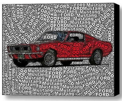 Ford classic Mustang Word Mosaic COOL Framed 9X11 inch Limited Edition ...