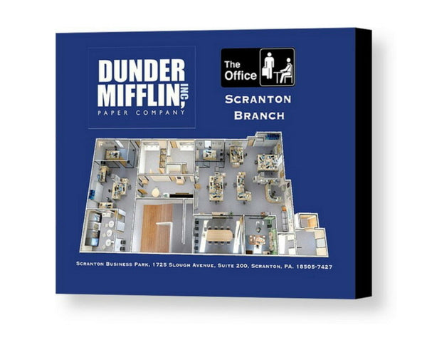 Framed Dunder Mifflin The Office TV Show 3D Floor Plan Prop Dwight Sch ...